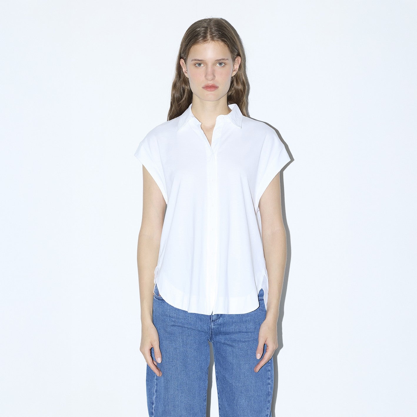 Cavells | European Culture Sleeveless Shirt in White