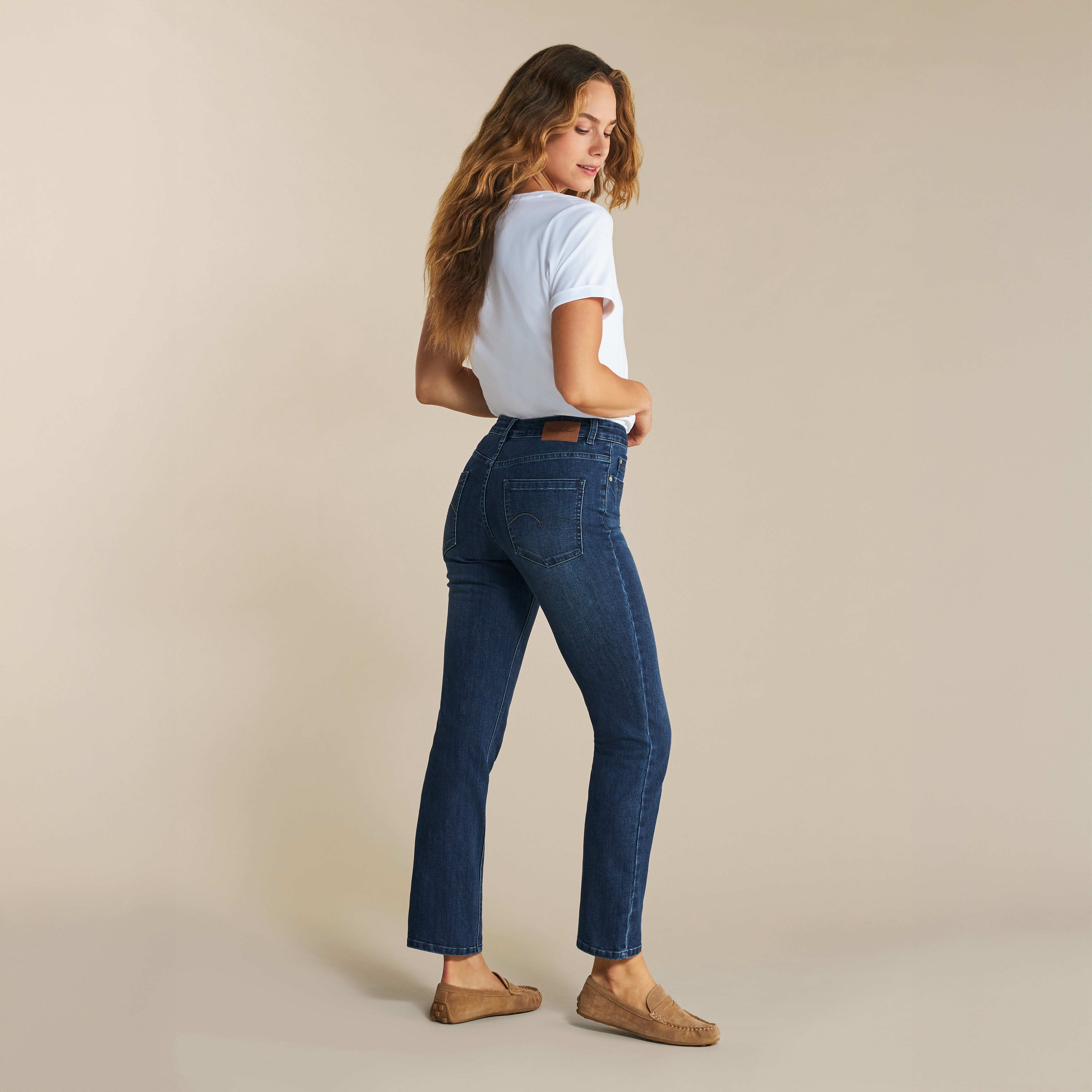 Cavells | Red Button Kate Jeans in Dark Stone